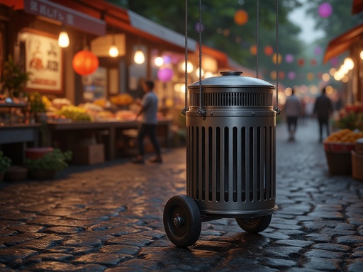 Trash can under market lights, Free Images, Illustrations, Photo Stock ...