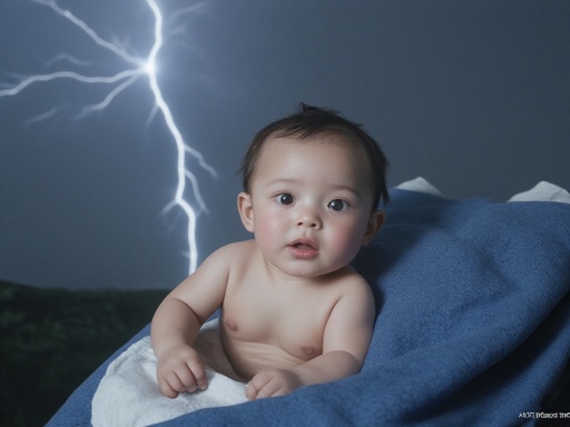 Baby under stormy night sky, Free Images, Illustrations, Photo Stock ...