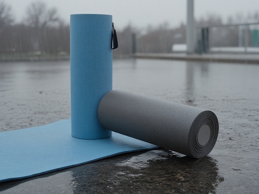 Yoga mat on a rainy urban street, Free Images, Illustrations, Photo ...