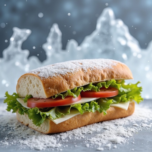 Sandwich with winter ice decor background, Free Images, Illustrations ...